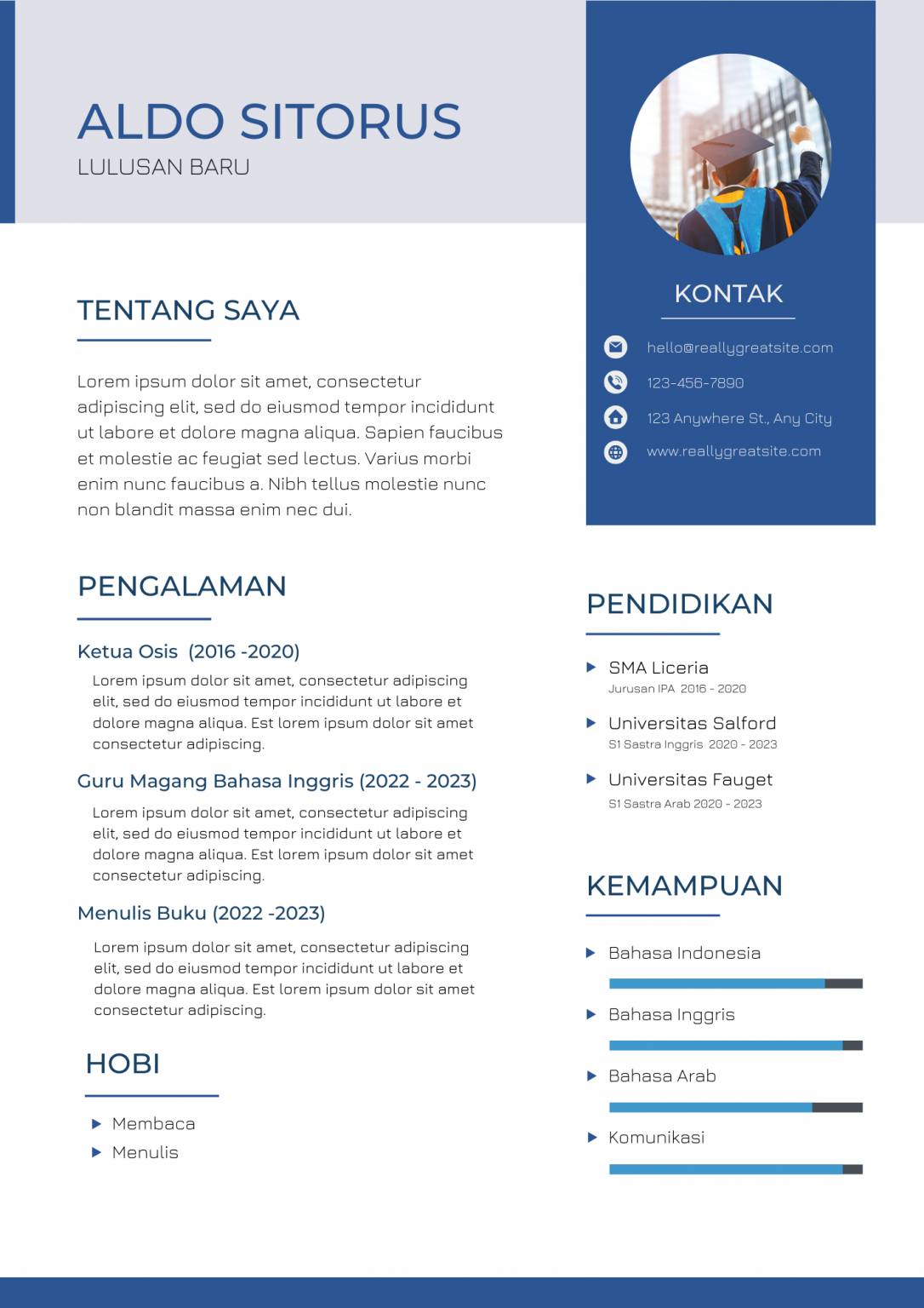 7 Contoh CV Simple yang Keren ! - RajaLoker Artikel