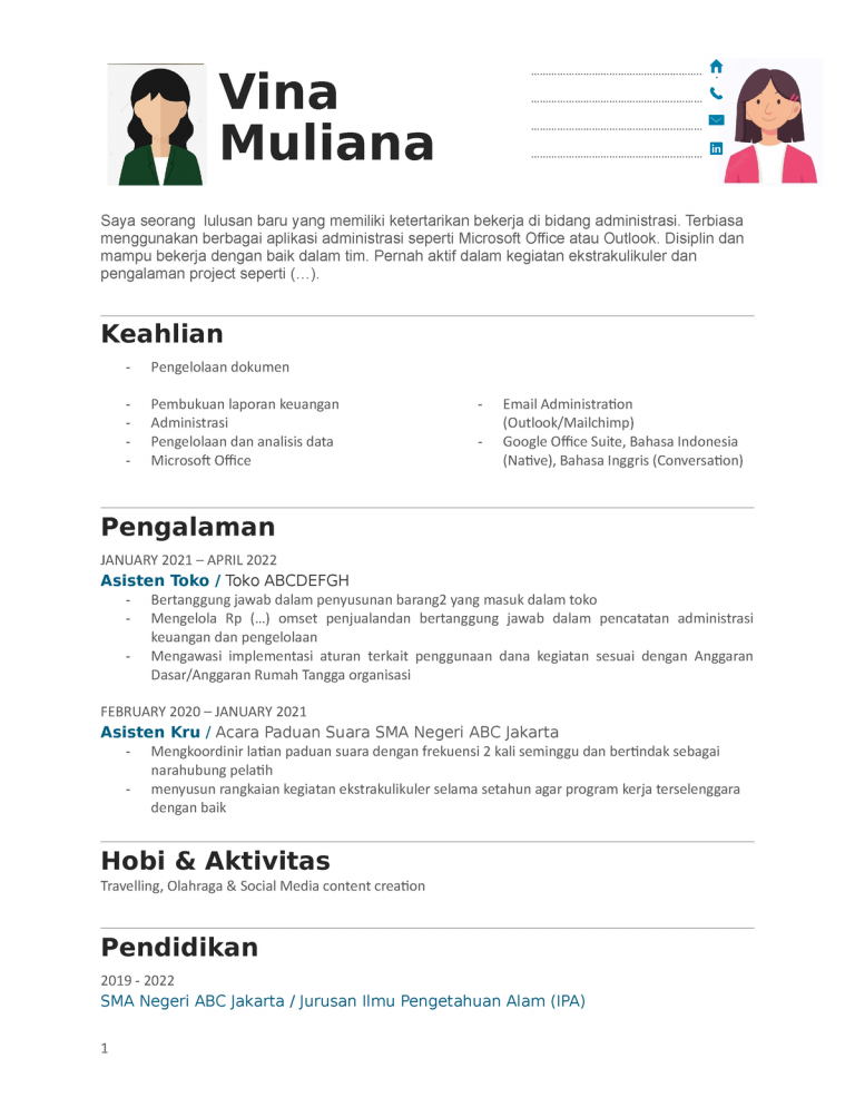 10+ Contoh CV Bahasa Indonesia Yang Menarik - RajaLoker Artikel