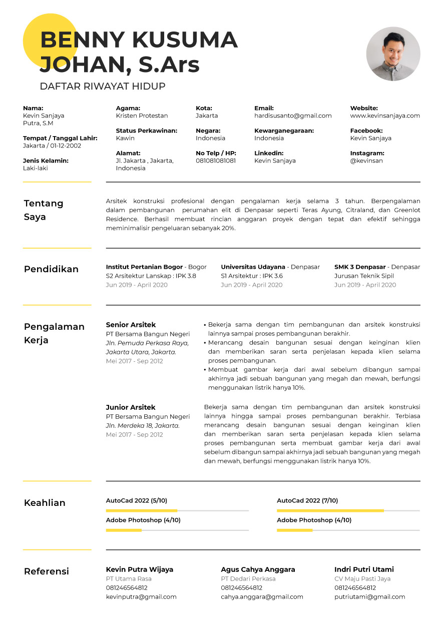 10+ Contoh CV Bahasa Indonesia Yang Menarik - RajaLoker Artikel